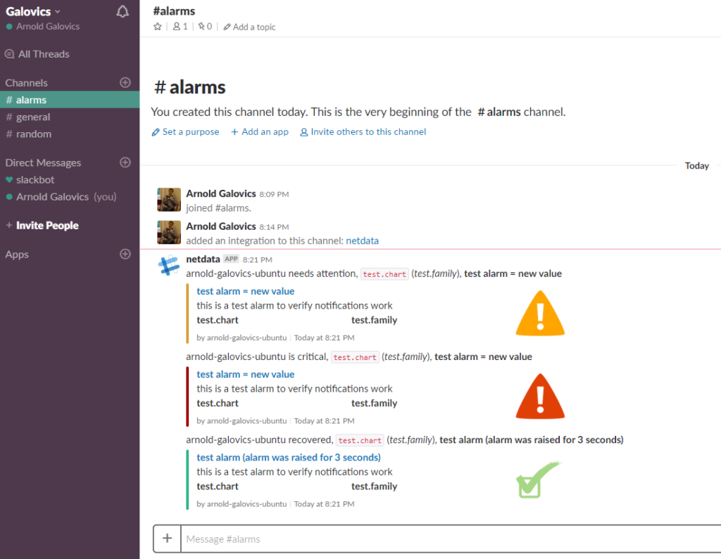 Setting up Netdata monitoring with Slack alarms – Arnold Galovics
